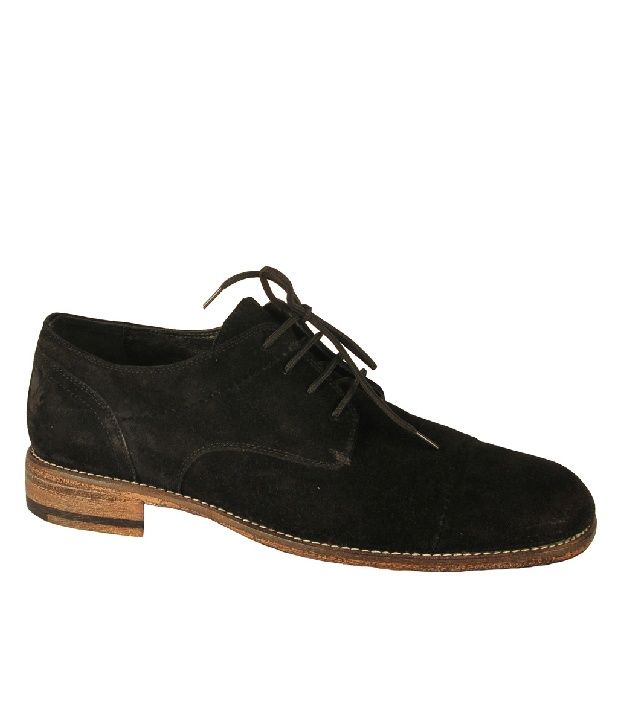 60% OFF on Salt 'n' Pepper Sober Black Derby Shoes on Snapdeal ...