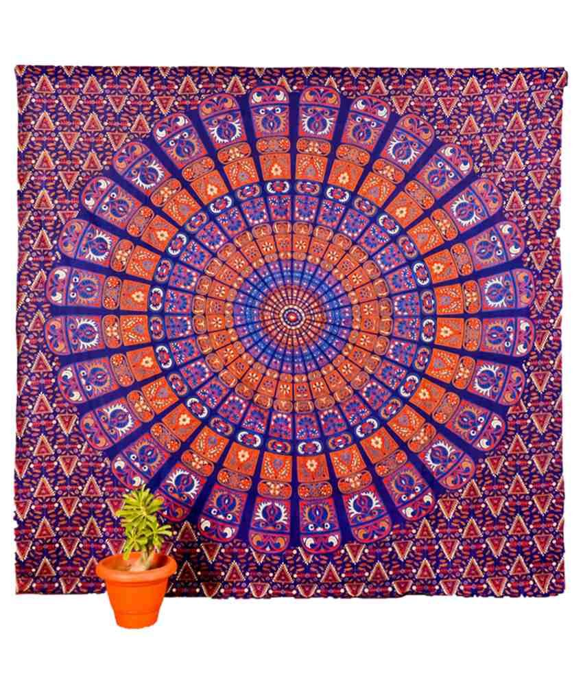 Jaipur Kala Kendra Multi Color Printed Cotton Double Bed Sheet - Buy ...