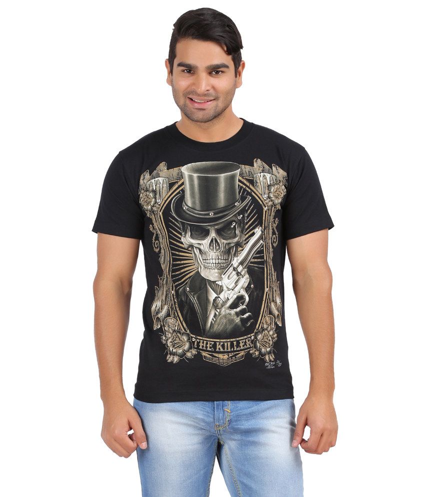 Upbeat Black Cotton Printed Mens T-shirt - Buy Upbeat Black Cotton ...