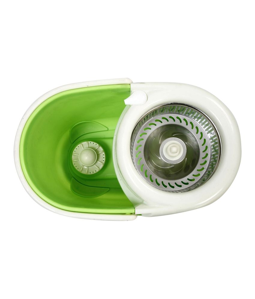 Blyssware Green Magic Steel Spin Bucket - 4 Refills Mop Set: Buy ...