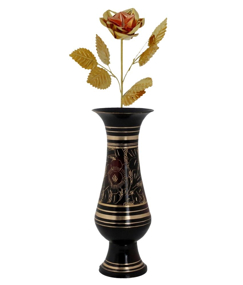 Pindia Fancy Handcrafted Metallic Vase With Flower Show Piece Buy pindia-fancy-handcrafted-metallic-vase-with-flower-show-piece-buy