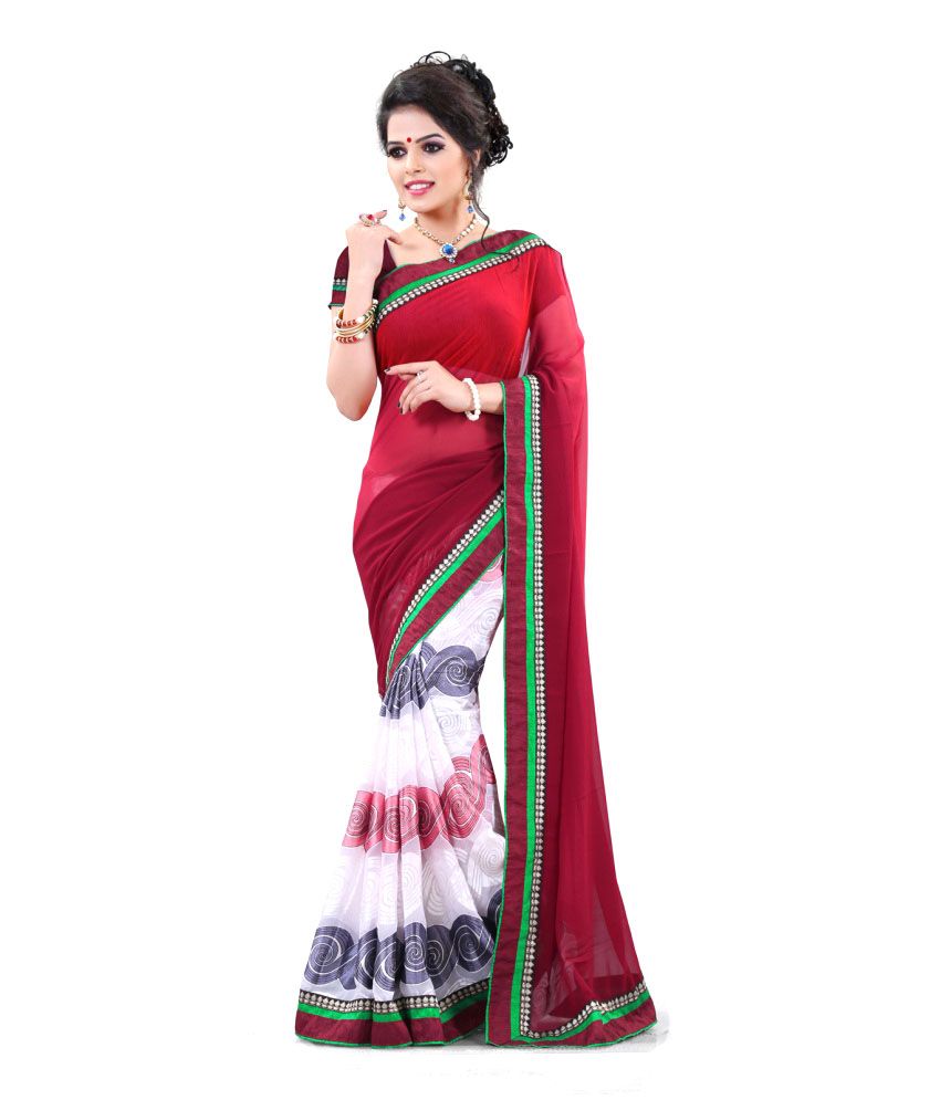 Sahil Creation Multi Color Georgette Saree - Buy Sahil Creation Multi ...