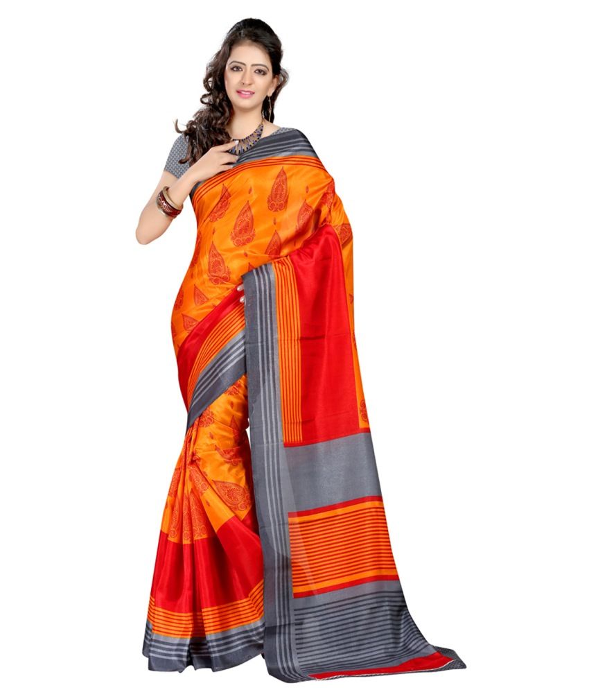 Jay Maa Ambey Creation Multi Color Silk Saree - Buy Jay Maa Ambey ...
