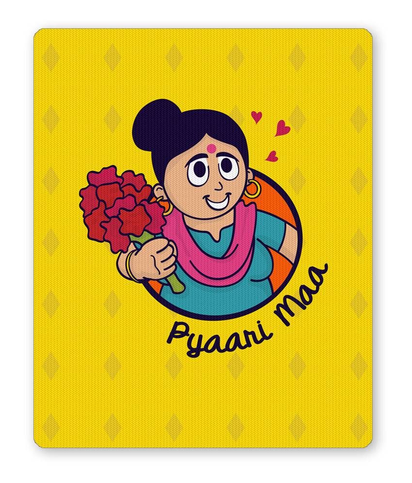 PosterGuy Pyari maa Quirky Mother's Day Gift illustration Mouse pad ...