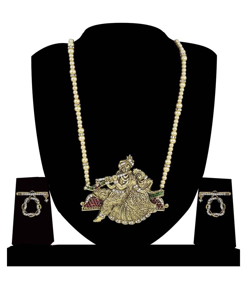 Zaveri Pearls Multicolor Alloy Designer Necklace Set Buy Zaveri
