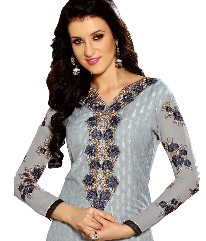 Z HOT FASHION Gray Faux Georgette Unstitched Dress Material - Buy Z HOT ... Z HOT FASHION Gray Faux Georgette Unstitched Dress Material - Buy Z HOT ...
