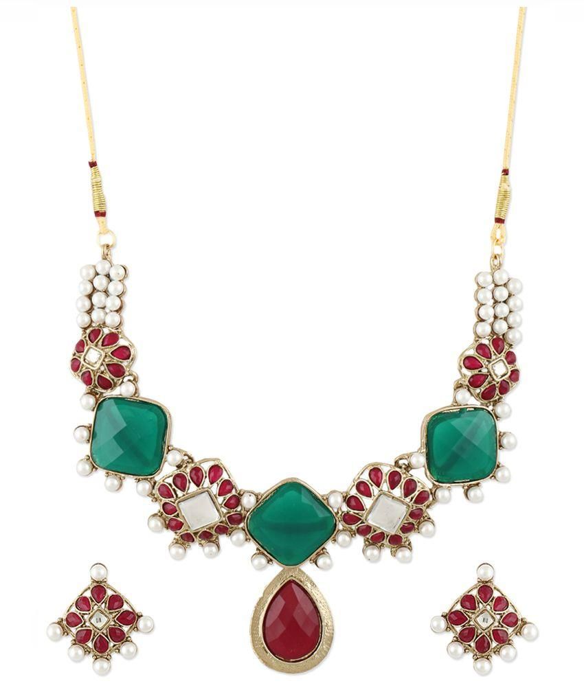 Zaveri Pearls Multicolour Alloy Necklace Set Buy Zaveri Pearls