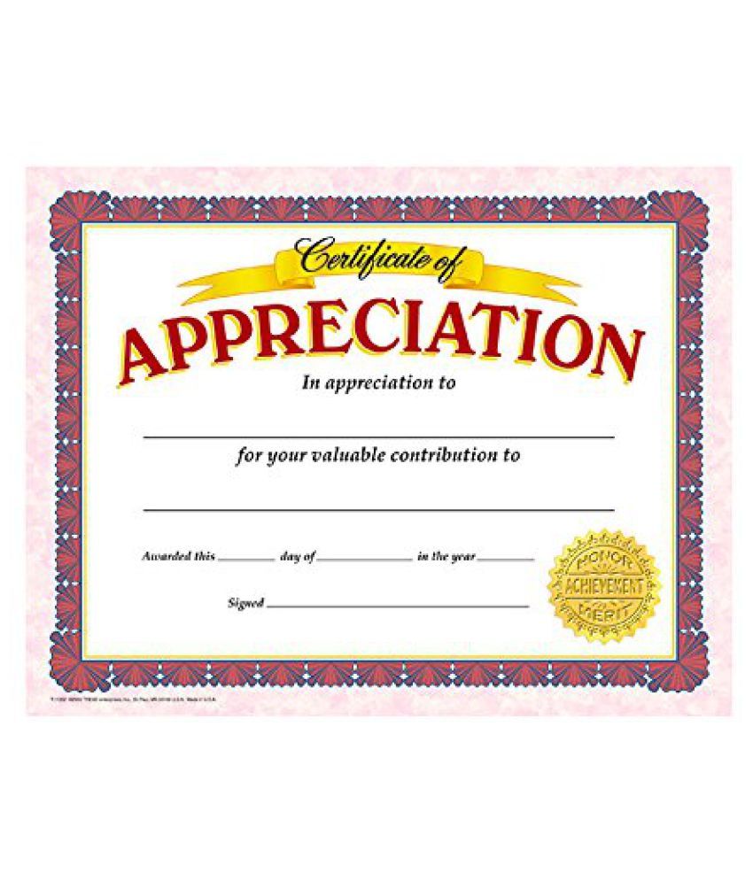 Trend Enterprises Certificate Of Appreciation T 11302 Buy Trend Trend Enterprises Certificate Of Appreciation T 11302 Buy Trend