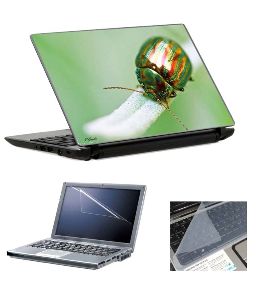 Tgraphics Skin Green Bug Laptop Skin with Screen Guard and Keyboard ...
