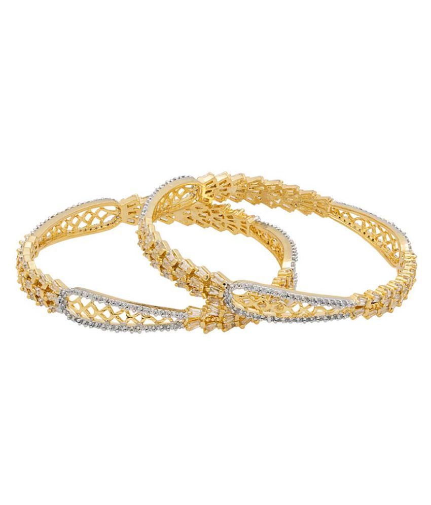 Voylla Golden Bangle Set: Buy Voylla Golden Bangle Set Online in India ...