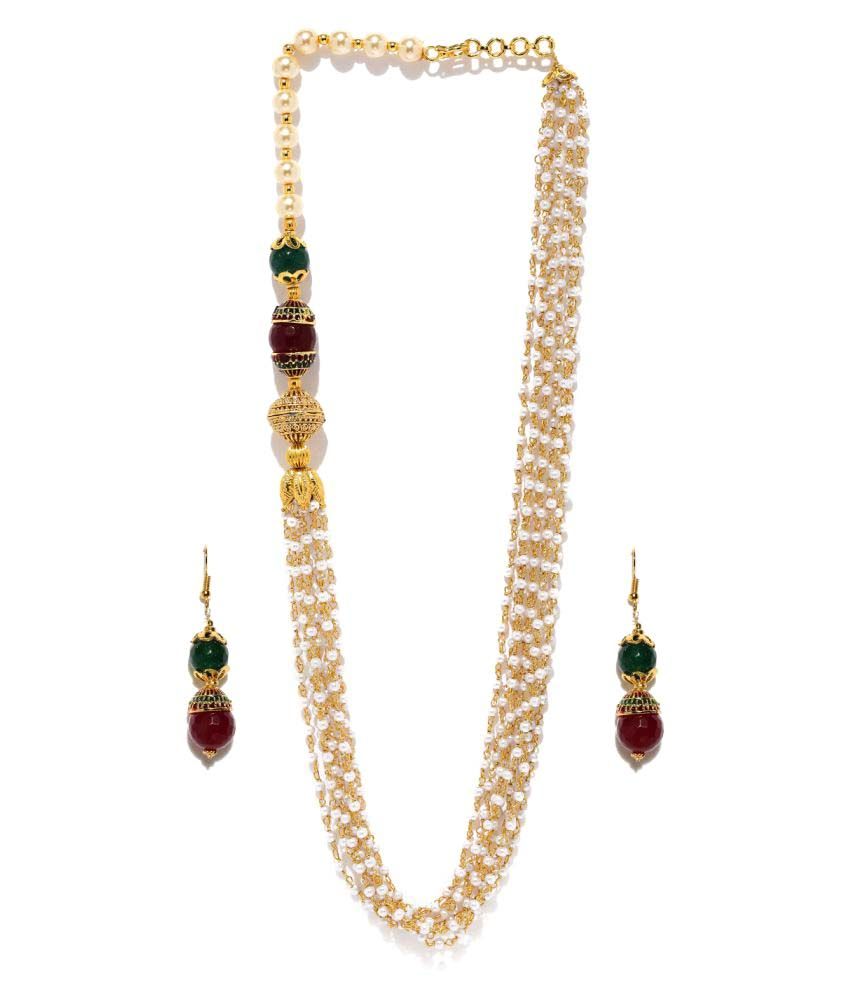 Zaveri Pearls Multicolour Alloy Necklace Set Buy Zaveri Pearls
