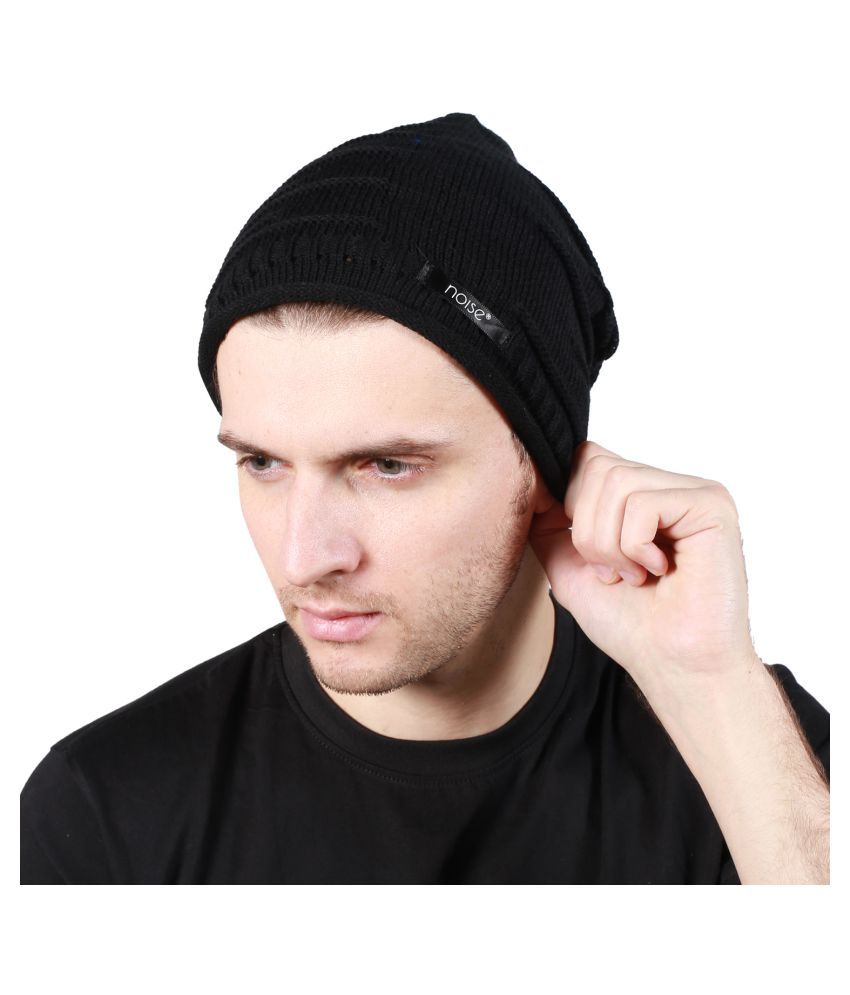 Noise Black Plain Wool Caps - Buy Online @ Rs. | Snapdeal