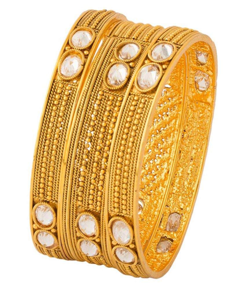 Voylla Golden Bangles - Set of 6: Buy Voylla Golden Bangles - Set of 6 ...