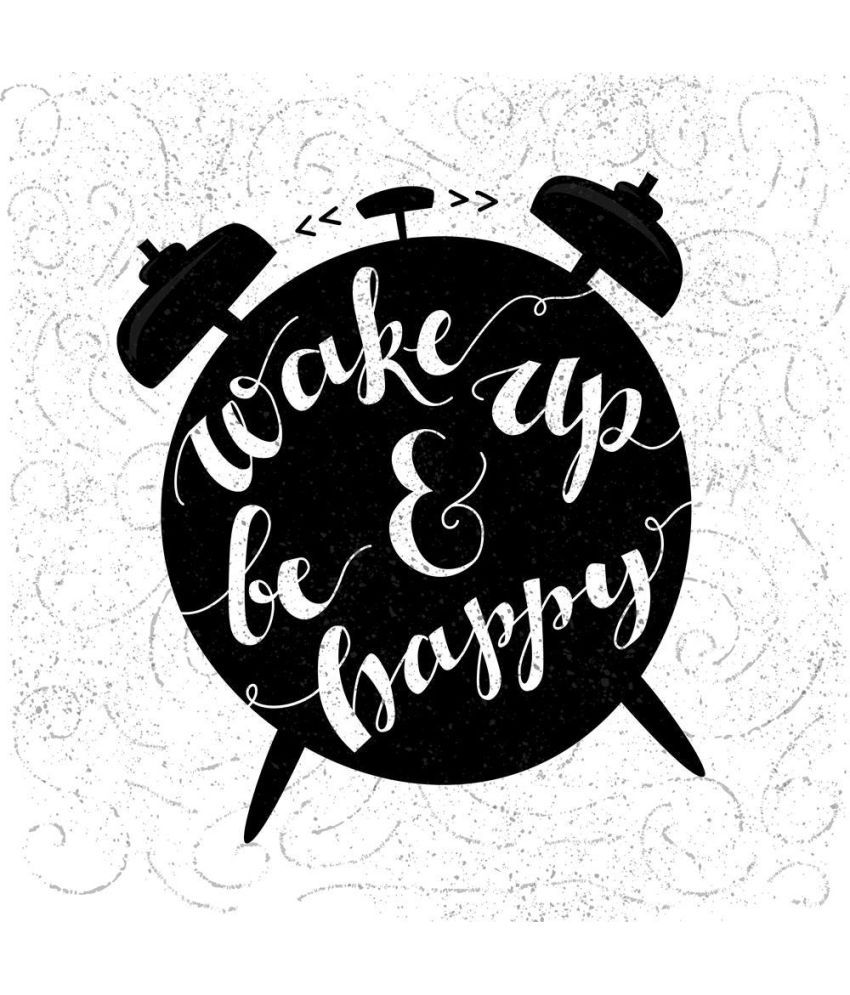 Pitaara Box Wake Up and Be Happy PVC Vinyl Multicolour Wall Stickers ...