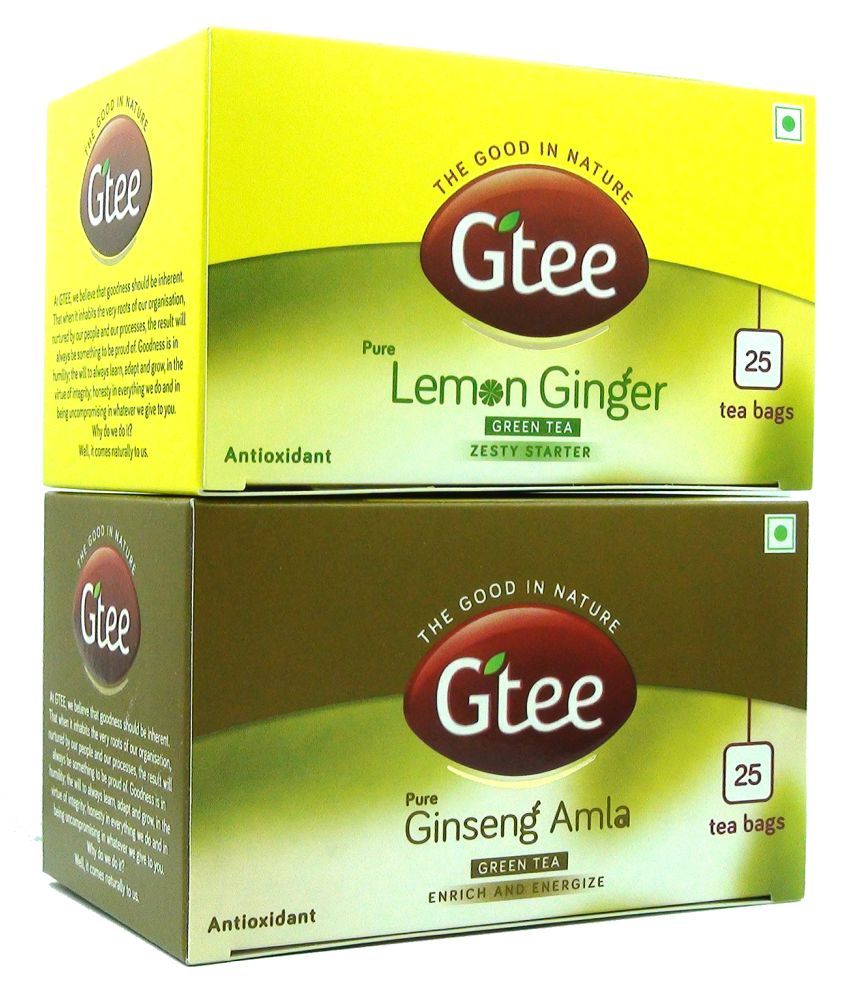 GTEE Green Tea with Ginseng & Lemon & Ginger with Green Tea Bags 50 no ...