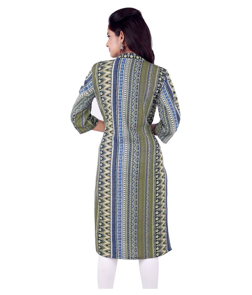 Aarnaa Multicoloured Satin Straight Kurti - Buy Aarnaa Multicoloured ...
