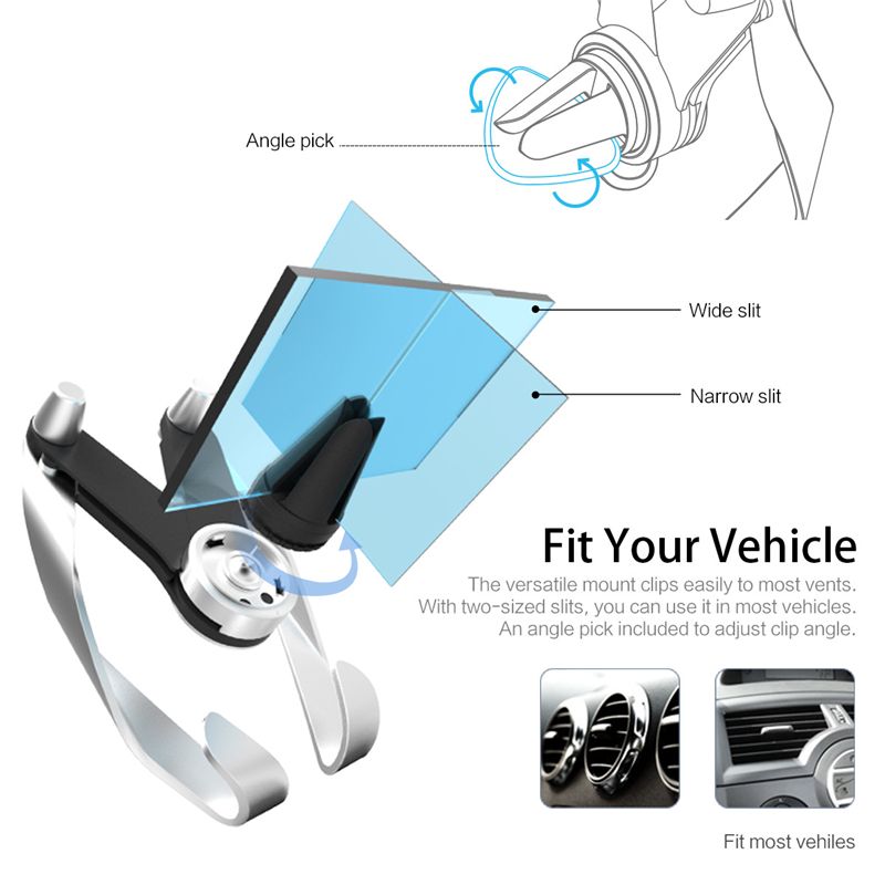 Wow Objects Car Mobile Holder Vertical Clip for Air Vent - Multicolour ...
