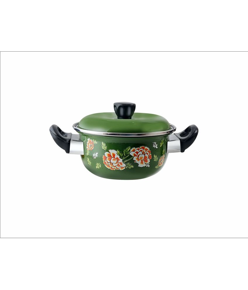 Bakeman shahi handi with enamel lid size (M) Enamle Iron Handi 241712 ...
