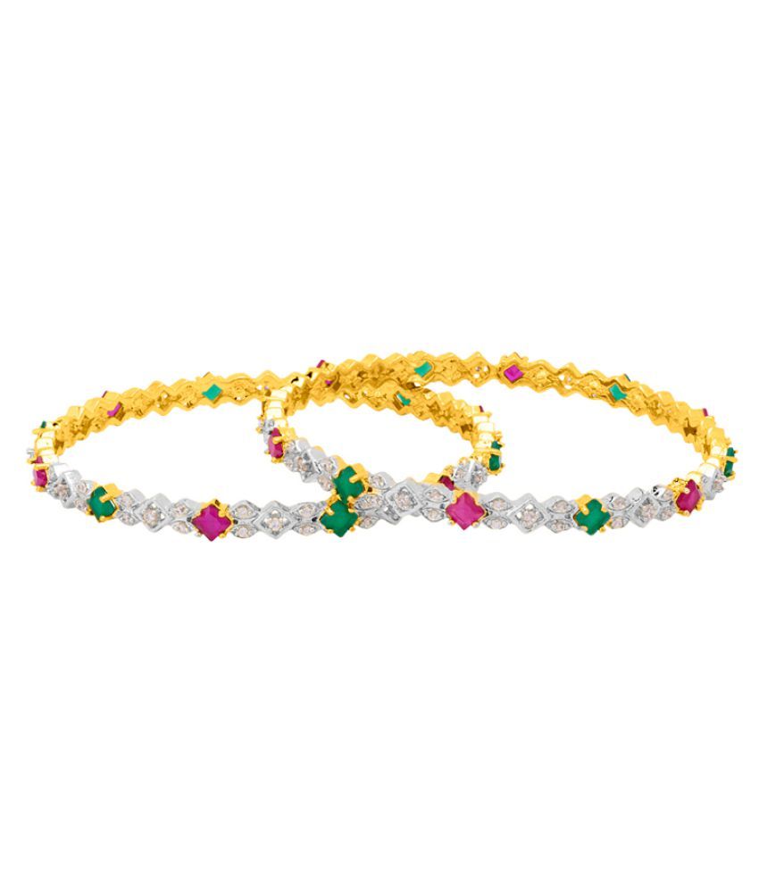 Voylla Colourful Zircon Studded Bangles with Gold Plating: Buy Voylla ...