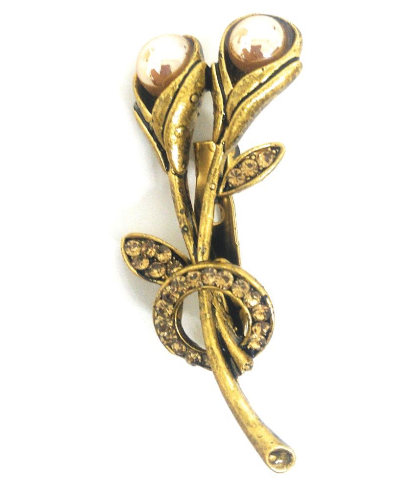 Khubsurat Saree Pin Brooch For Women And Girls And Men Oxidized Gold Tone