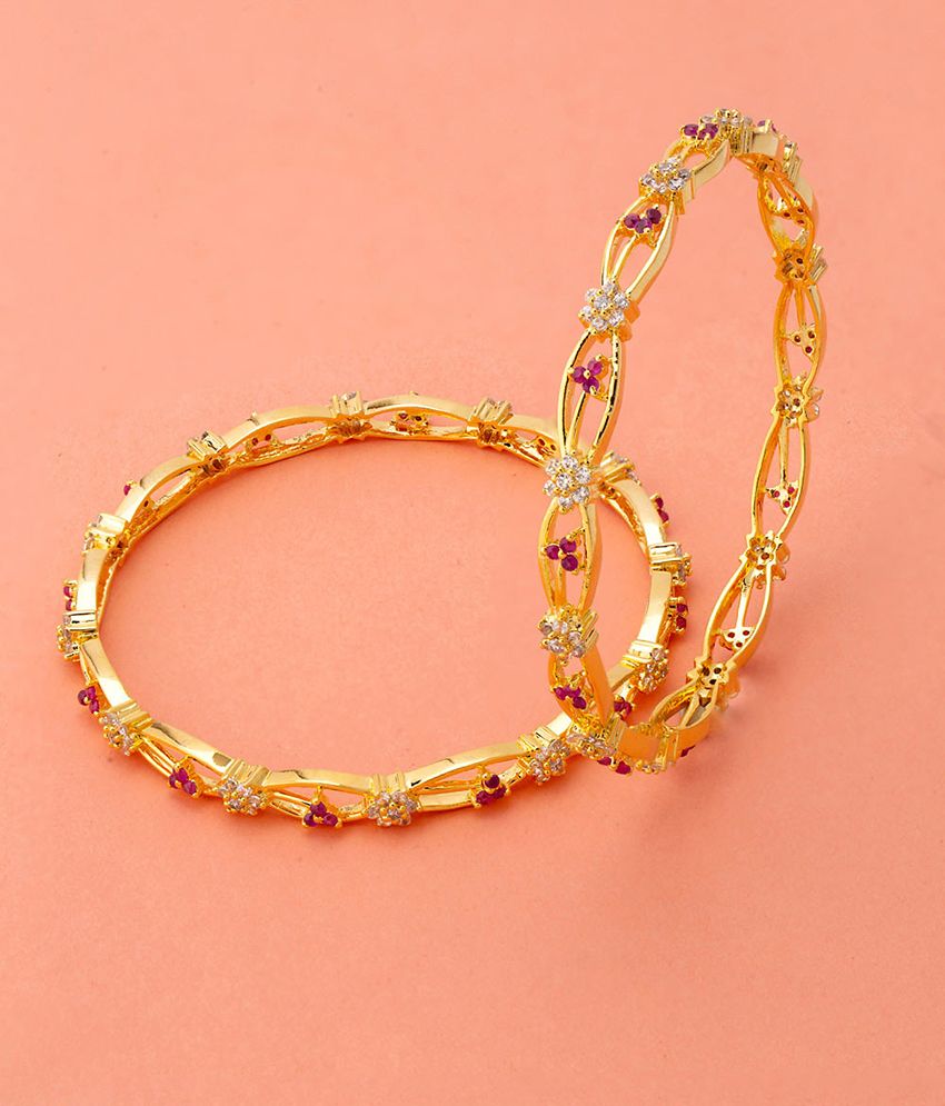 Voylla CZ Cutwork Pattern Bangles: Buy Voylla CZ Cutwork Pattern ...