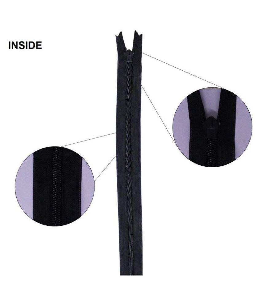 Aakriti Black Nylon Concealed Invisible Hidden Zipper for Boutique High ...