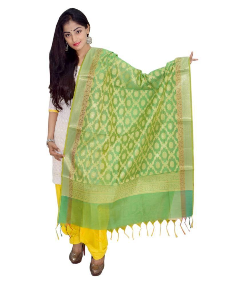 Qaaf Multicoloured Cotton Silk Banarasi Dupatta Price In India Buy