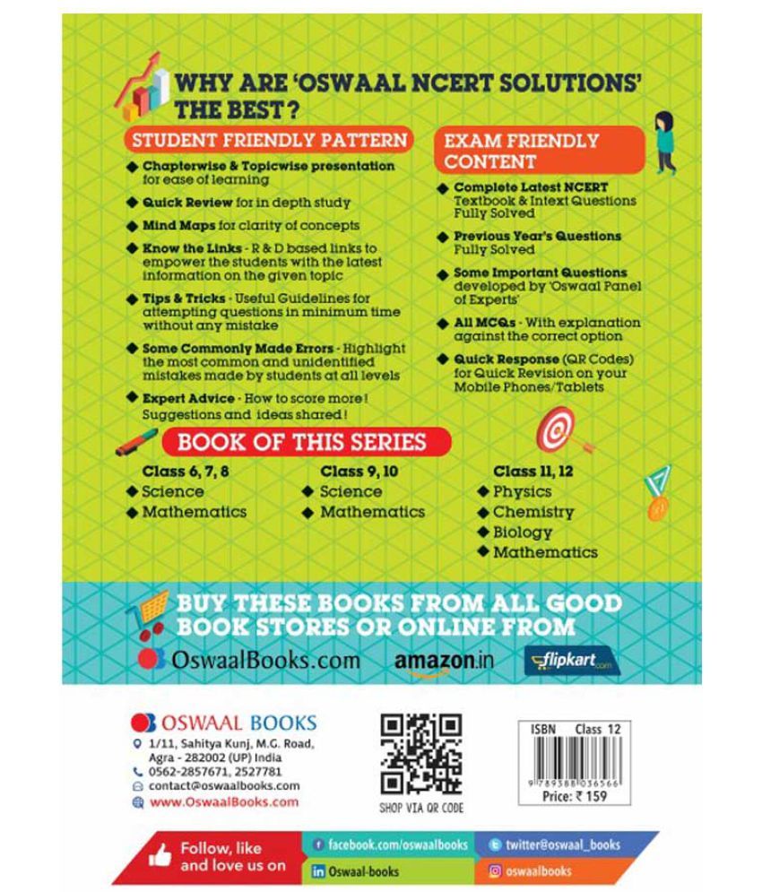 Oswaal NCERT Problems - Solutions (Textbook + Exemplar) Class 12 ... Oswaal NCERT Problems - Solutions (Textbook + Exemplar) Class 12 ...