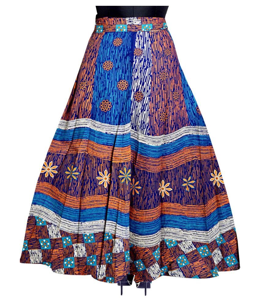 Buy KHUSHI PRINT Cotton Wrap Skirt - Multi Color Online at Best Prices ...