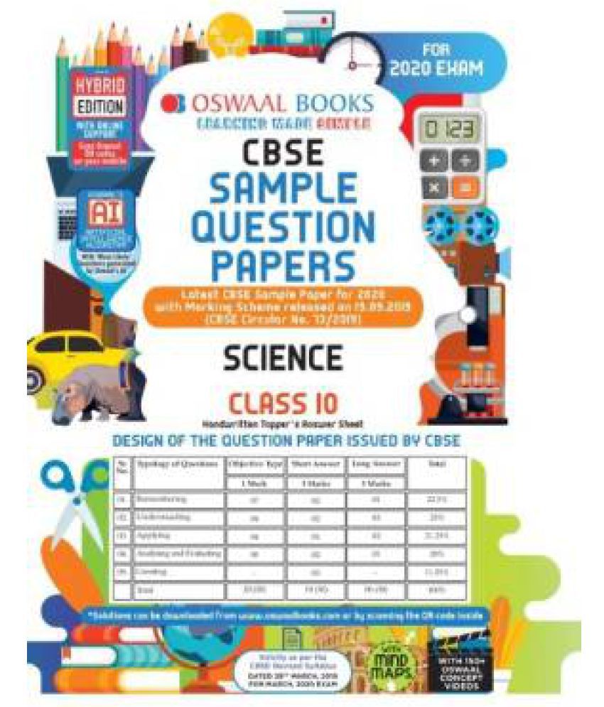 Oswaal CBSE Sample Question Paper Class 10 Science For March 2020 Exam Oswaal CBSE Sample Question Paper Class 10 Science For March 2020 Exam