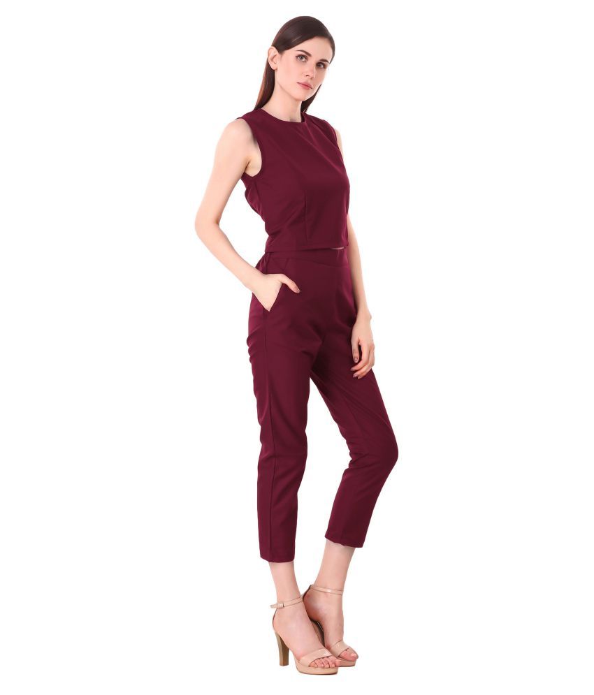 Fasnoya Red Poly Cotton Jumpsuit Buy Fasnoya Red Poly Cotton Jumpsuit
