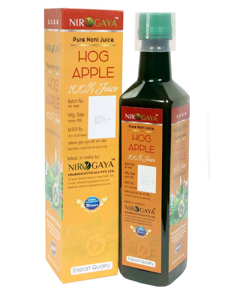 NIROGAYA Pure Noni Juice Liquid 500 ml: Buy NIROGAYA Pure Noni Juice ...