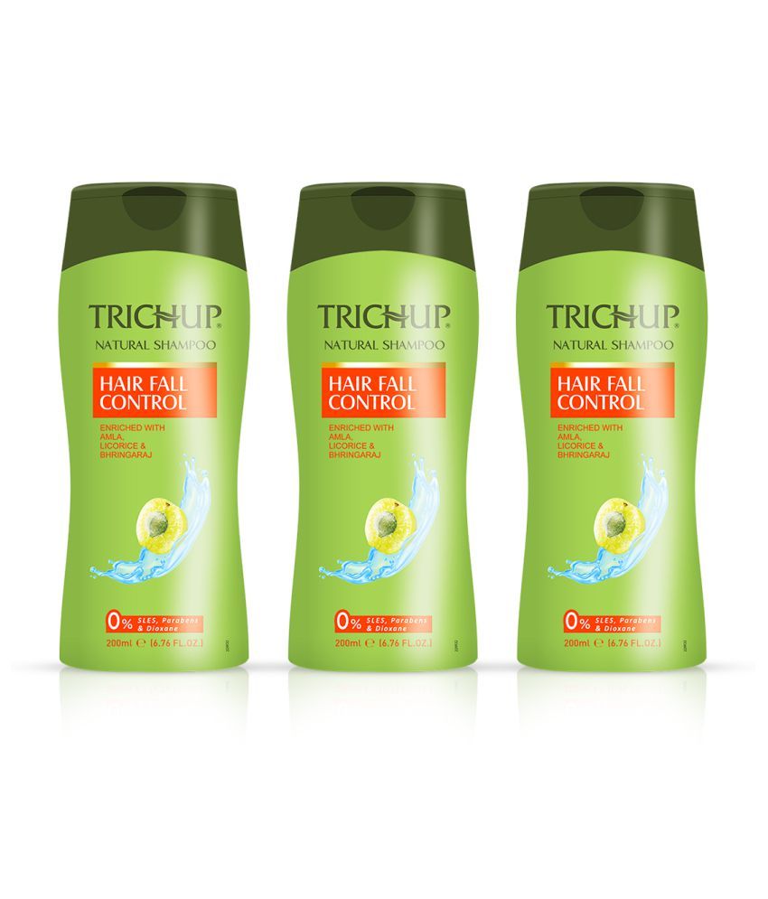Trichup Hair Fall Control Herbal Hair Shampoo (200 mL x 3) Pack of 3 ...