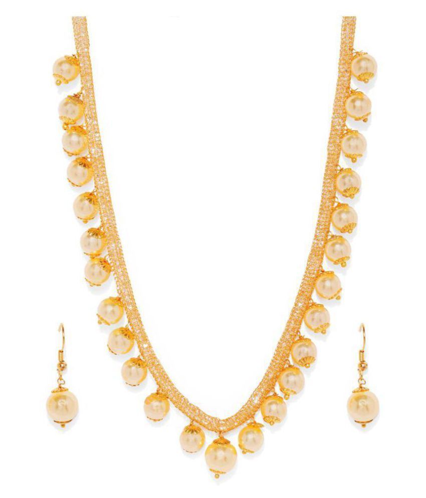 Zaveri Pearls Zinc Golden Other Contemporary Fashion 22kt Gold Plated