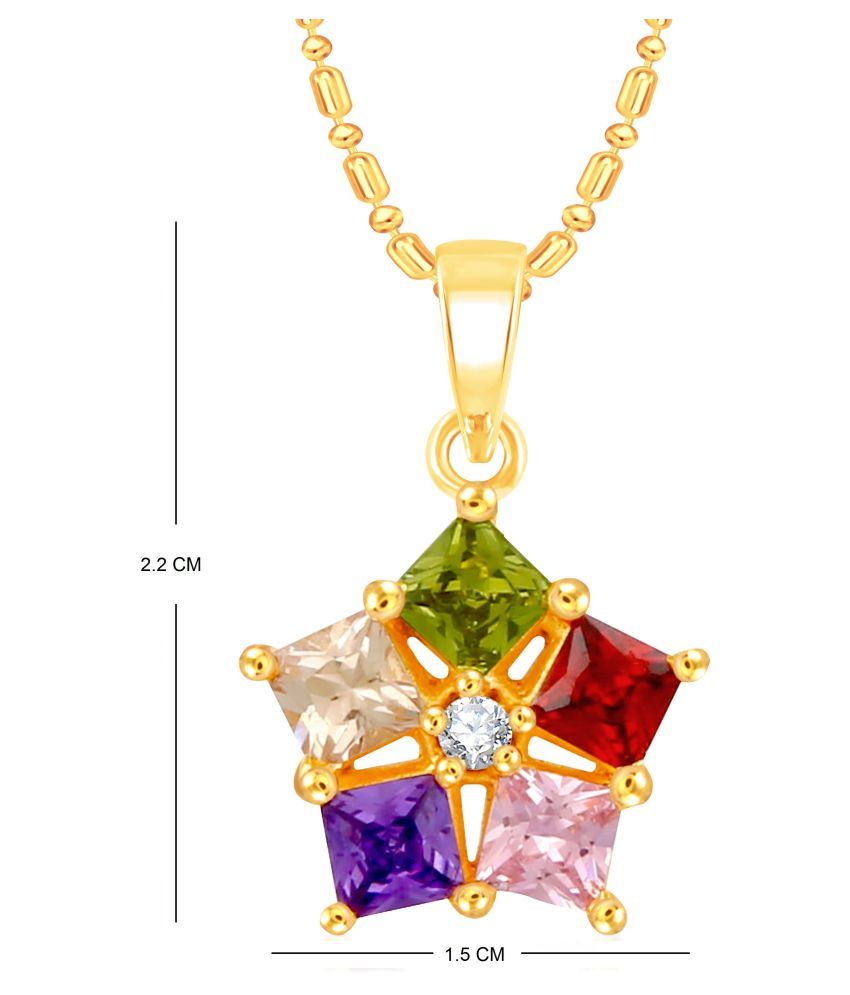 Vk Jewels Beauteous Flower Multicolor Gold And Rhodium Plated Alloy