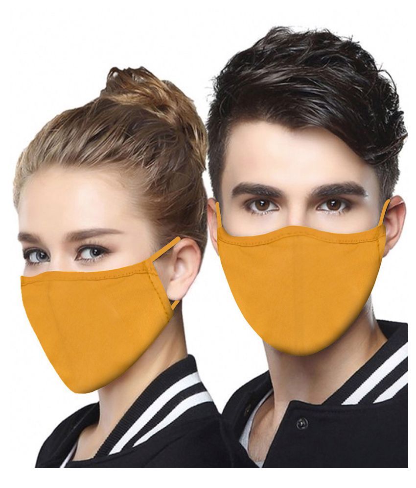 AUSK MUSTARD Cotton Mask-Pack of 5: Buy AUSK MUSTARD Cotton Mask-Pack ...
