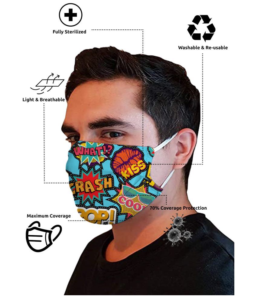 Comically Yours Multicolor 3 layered Reusable,Washable,Breathable ...