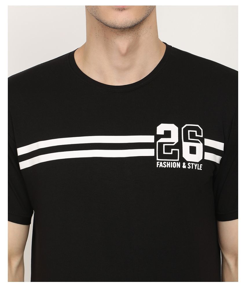 V2 Cotton Lycra Black Solids T-Shirt - Buy V2 Cotton Lycra Black Solids ...