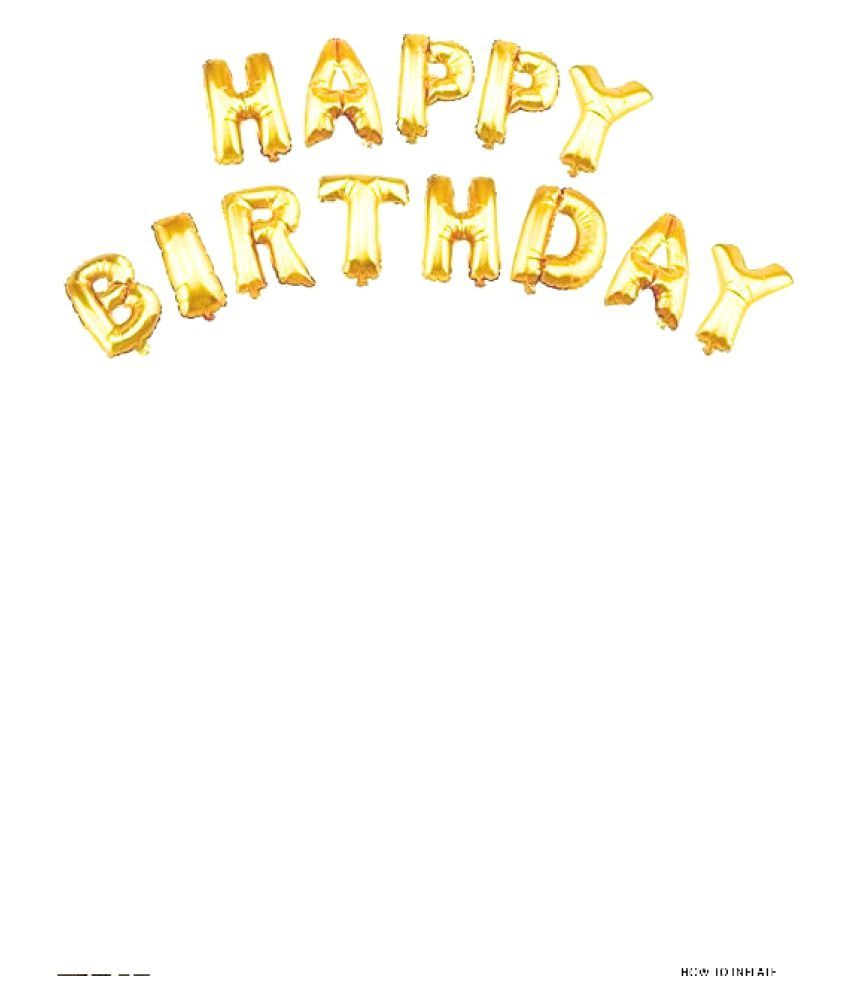 HAPPY BIRTHDAY GOLD FOIL BALLOON (13 LETTERS SET) - Buy HAPPY BIRTHDAY ...