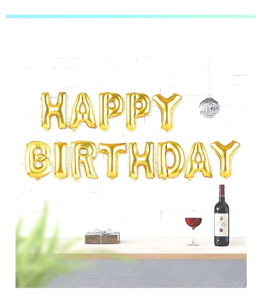 HAPPY BIRTHDAY GOLD FOIL BALLOON (13 LETTERS SET) - Buy HAPPY BIRTHDAY ...