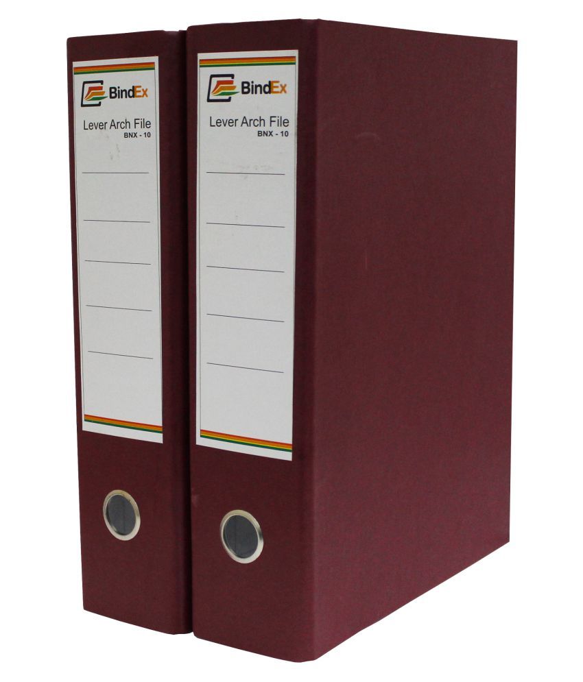 BindEx Premium Quality Office Lever Arch Box File Laminated (Dark Red ...