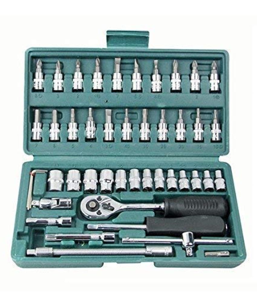 46 in 1 Pcs Tool Kit & Screwdriver and Socket Set Multi Purpose ...