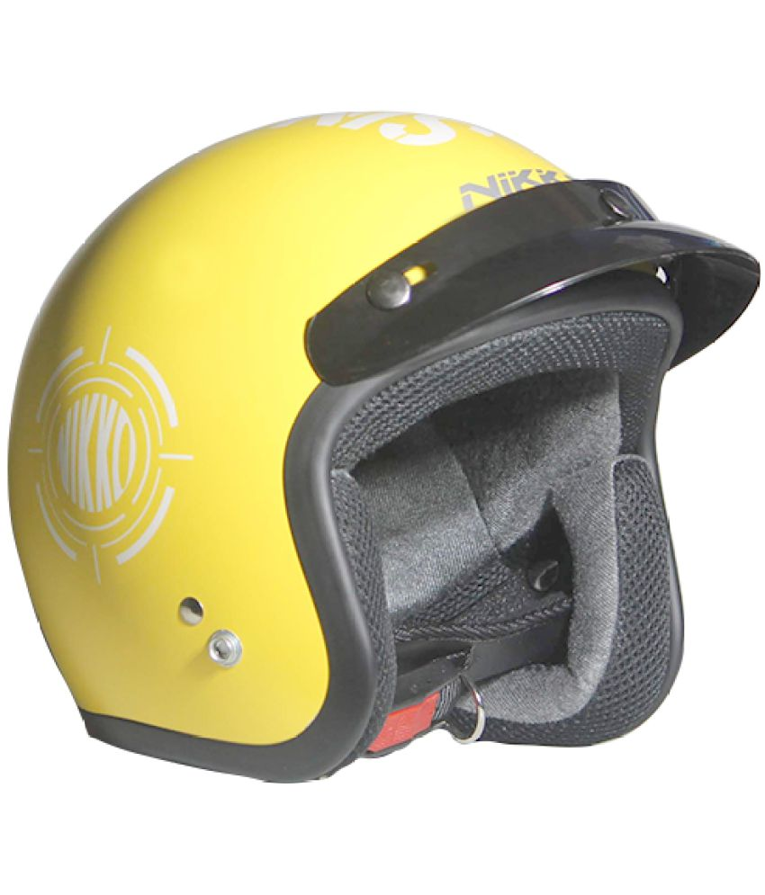 NIKKO HELMETS N-356 - Open Face Helmet Yellow M: Buy NIKKO HELMETS N ...